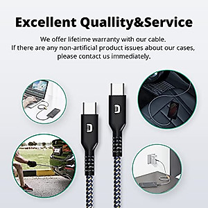 Zendure USB C to USB C Cable 100W PD Fast Charge Ultra Strong Durable Data Transfer Type C Charging Cable for Galaxy S20, iPad Mini 6, iPad Air 4, MacBook Pro 2021, Switch, Pixel, LG, 100cm, Black
