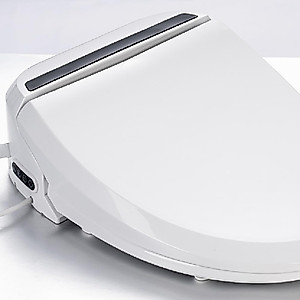 Bidet Toilet Seat, Elongated Toilet Seat Warm Water, Heated Seat Bidet with Remote Control,Self-cleaning Nozzle Temperature Adjustable LED Light, Need Electricity, for Hotel office Hospital school