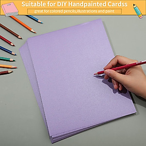 120 Sheets Purple Shimmer Cardstock 8.5 x 11 Inch Metallic Paper, 250gsm/92lb Double Sided Card Stock Pearlescent Paper for Invitations, Certificates, Crafts, DIY Cards