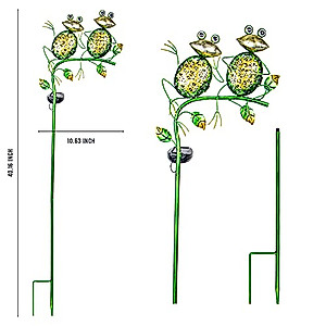 Outdoor Solar Stake Lights Frog Waterproof LED Metal Light Garden Decorative Lights for Walkway Pathway Lawn Patio