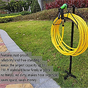 Garden Hose Metal Holder Hanger Watering Hose Support Wrought Iron Ground Plug in Water Pipe Storage Stand Rack