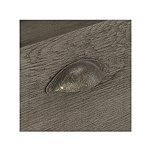 Bush Furniture Yorktown Home Office Desk with 5 Shelf Bookcase, 50W, Restored Gray