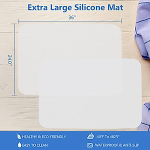 ANCHGPO Large Silicone Mat, 36”x24” Silicone Mats for Kitchen Counter - Heat Resistant Mat for Countertop Cover with Non-Slip, Waterproof Silicone Kitchen Counter Mat for Bar, Resin & Crafts