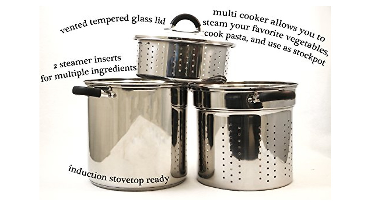 ExcelSteel 12 Qt Pasta Cooker - Versatile & Stylish