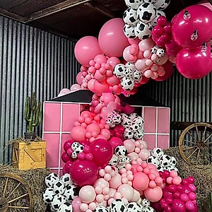 Paready Cow Balloons, 30PCS Pink Cow Balloons 12 Inch Pink Confetti and Cow Print Balloons Hot Pink and Light Pink Latex Balloons Pastel Pink Cow Balloons for Cow Party Girls Birthday Baby Shower