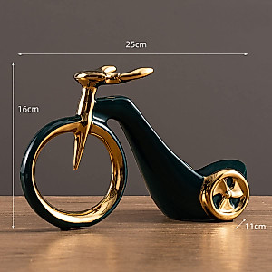 Bicycle Wine Shelf, Ceramics Wine Racks Holder Wine Cabinet for Home Living Room Porch Decoration Creative Gift,Green