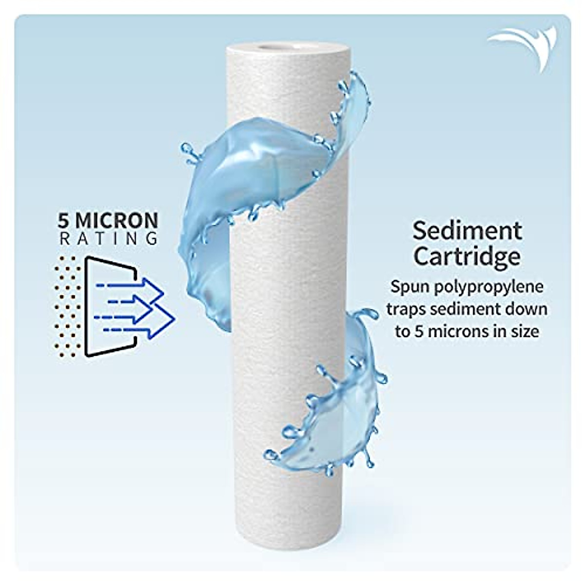 AQUATICLIFE 10-Inch Sediment Pre-Filter, Aquarium RODI Reverse Osmosis Deionization Water Filter Replacement Cartridge, 5-Micron.