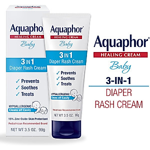 Aquaphor Baby Diaper Rash Cream, 3.5 Ounce (2 Pack)