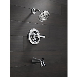 Delta Faucet Lahara 14 Series Single-Handle Tub and Shower Trim Kit, Shower Faucet with 5-Spray Touch-Clean Shower Head, Chrome T14438 (Valve Not Included), Without Rough