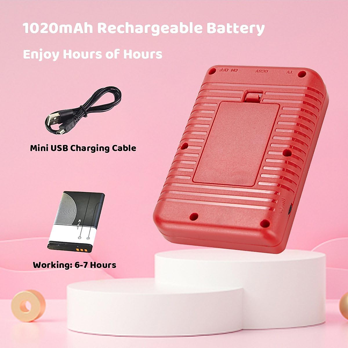 Kids Mini Handheld Games Console Built-in 400 Classic 8 Bit Retro NES Games, 2.8 Inch Screen, Rechargeable Battery, TV Video Output, Birthday Present for Boys Girls Adult