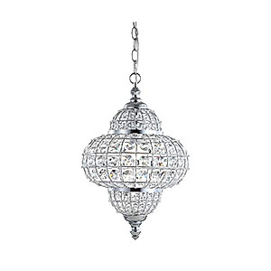 JONATHAN Y JYL6111A Juliette 12" Crystal/Metal LED Chandelier Pendant Chandelier Pendant Glam Contemporary Transitional Dimmable Dining Room Living Room Kitchen Foyer Bedroom Hallway