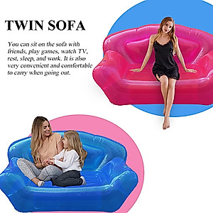 STARBRILLIANT Inflatable Transparent Double Sofa Chair Portable Camping Courtyard Sofa Inflatable Terrace Furniture
