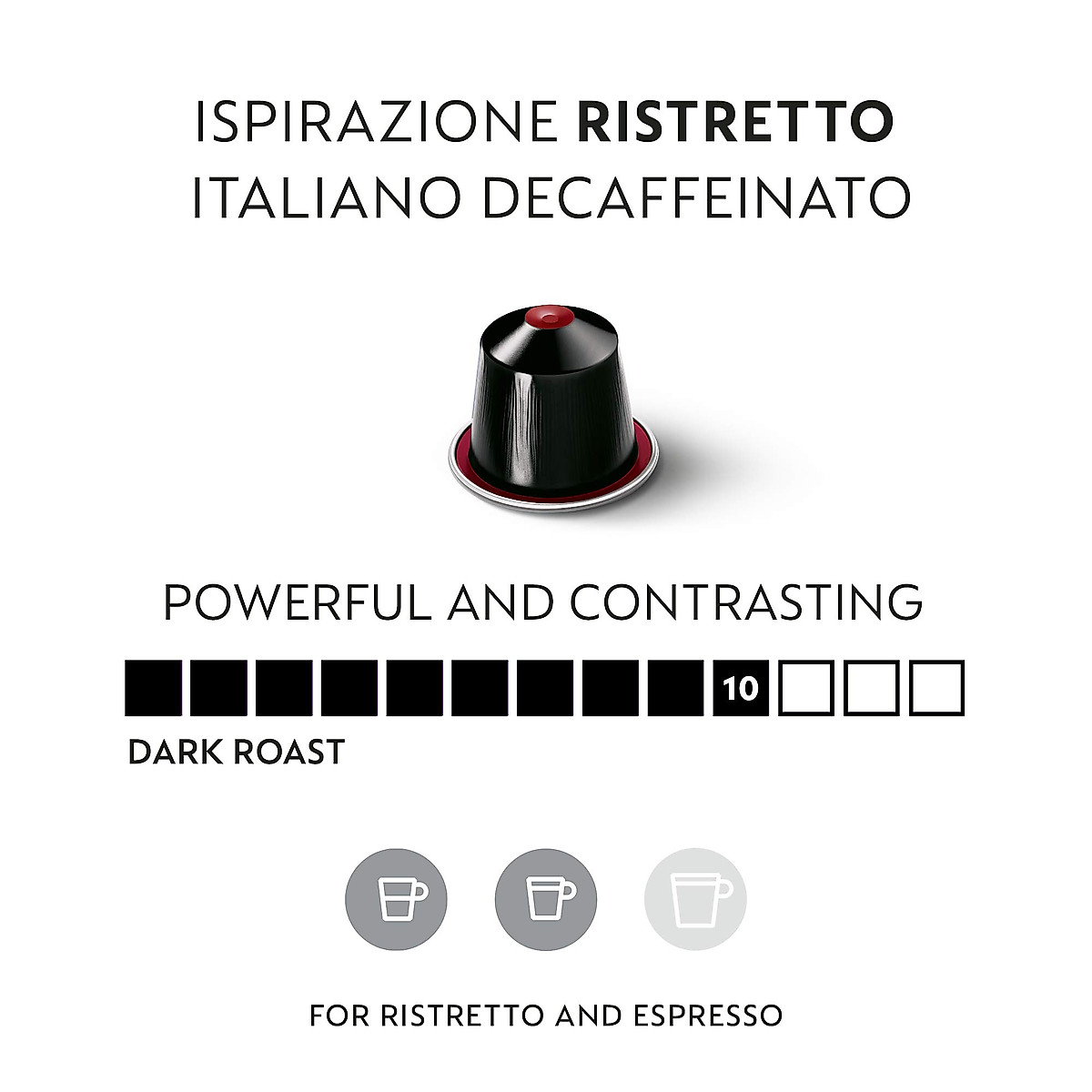 Nespresso Capsules OriginalLine, Ristretto Decaffeinato, Dark Roast Coffee, 50 Count Coffee Pods, Brews 0.85 Ounce (ORIGINALLINE ONLY)