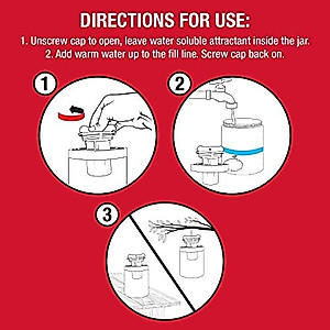 Reusable Trap Fly Jar by Catchmaster - 6 Count, Ready to Use Outdoors. Flying Insect BugTrap, Water Soluble Attract Attractant Scent. Blowfly Trap Captures Hundreds of Common Flies - Made in The USA