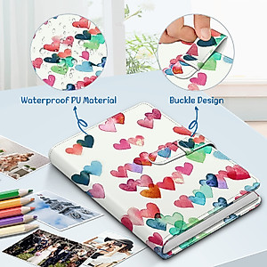 Fintie Mini Photo Album for 3-Inch Film - Photo Album for Fujifilm Instax Mini 12/11/Mini 40/Mini EVO/LiPlay/Mini Link Printer, Canon Ivy CLIQ, Kodak Instant Print Camera, 256 Pockets, Raining Hearts