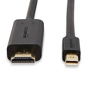 AmazonBasics Mini DisplayPort to HDMI Display Adapter Cable - 6 Feet Bundle with Amazon Basics DisplayPort to HDMI Display Cable - 6 Feet