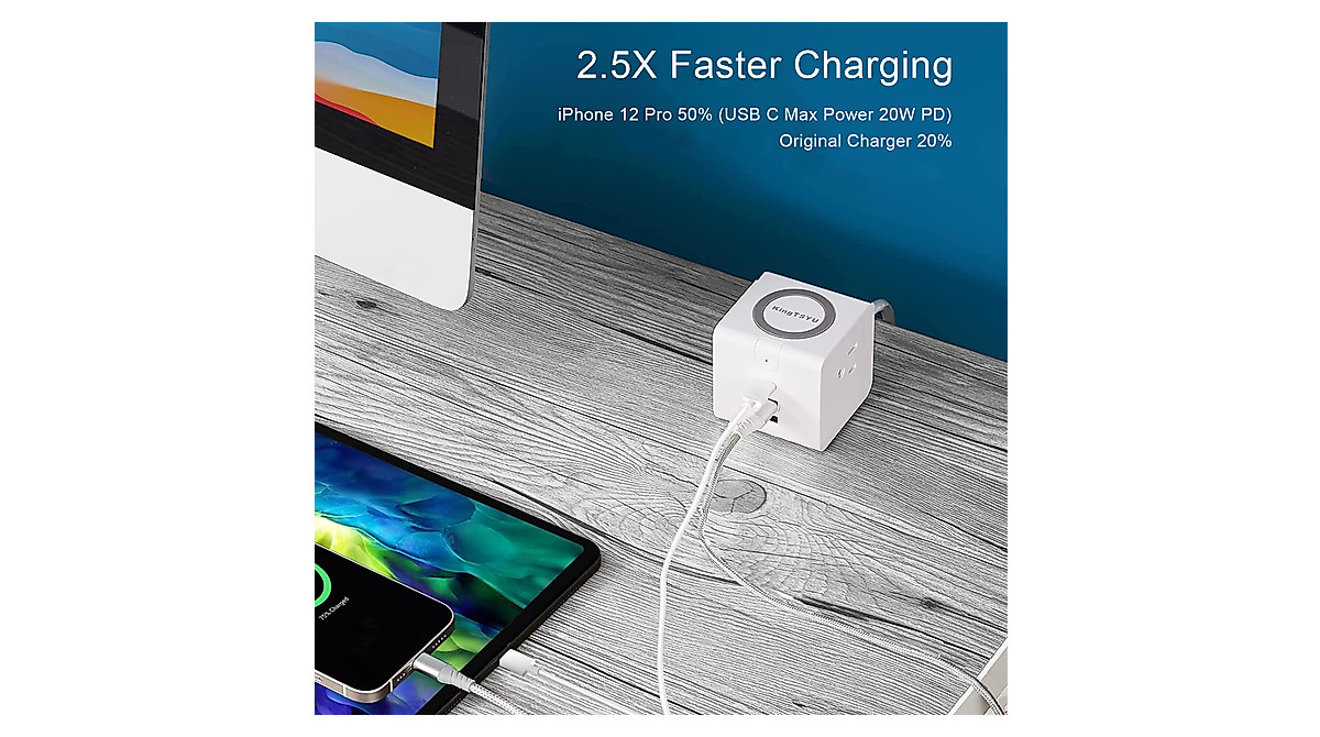 Fast Charging USB-C Power Strip & Wireless Charger