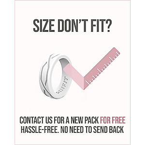 Rinfit Silicone Rings for Women - Silicone Wedding Bands Women - Womens Wedding Ring - Stackable Silicone Rings Women Couture - Patented Design - Silver, Size 6