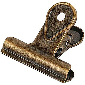 Zittop 4 Pack Bulldog Duckbill Metal Binder Clips, Invoice Bill Clip Utility Paper Clips for Office Home Use (Bronze, 40mm)