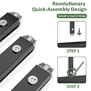 VIWAT 4x6 FT Greenhouse for Outdoors, Polycarbonate Greenhouse with Quick Setup Structure and Roof Vent, Aluminum Large Walk-in Greenhouse for Outside Garden Backyard, Black