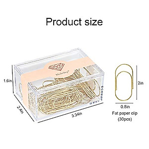 MultiBey Large Paper Clips Rose Gold Jumbo Size Paperclips Bookmark Reusable Metal Bright for Home Office School 30pcs/Box (Gold)