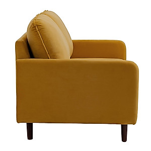 UIXE Modern Loveseat Sofas Living Room Love Seat 2 Seater Chair, Small Sofa Couch Love Seats Mid Century Upholstered Accent Chairs for Bedroom (Yellow)