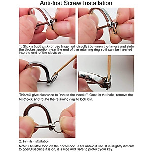 INFIPAR Car Keychain Metal Key Chain for Car Fob Key Ring Key Clip with Horseshoe Shaped Anti-Lost D-Ring for Men and Women 2 Pack