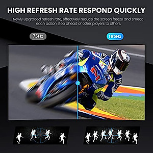 CRUA 24 inch 144hz/165hz Curved Gaming Monitor, FHD 1080P Frameless Computer Monitor, Support AMD freesync Low Motion Blur, Eye Care, VESA, DisplayPort, HDMI, Black