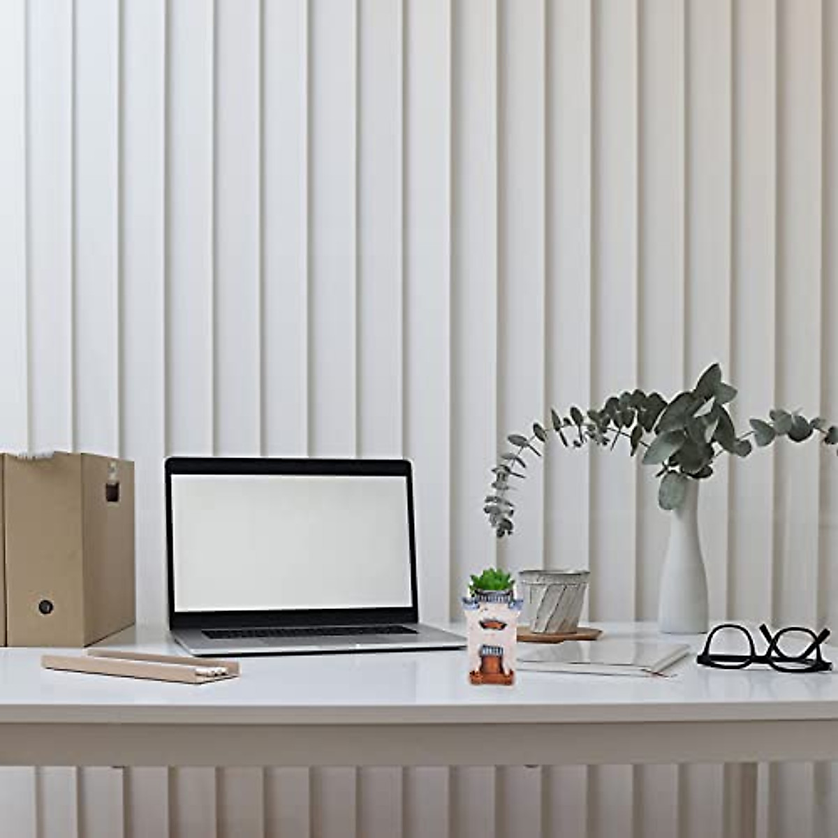 Cabilock 1pc Flowerpot Desktop Flower Vase House Shaped Planter Pot Ceramic Pot Small Plant Pots Cute Flower Pots Chinese Style Flower Planter Planters Mini Ceramics Green Plants Penholder