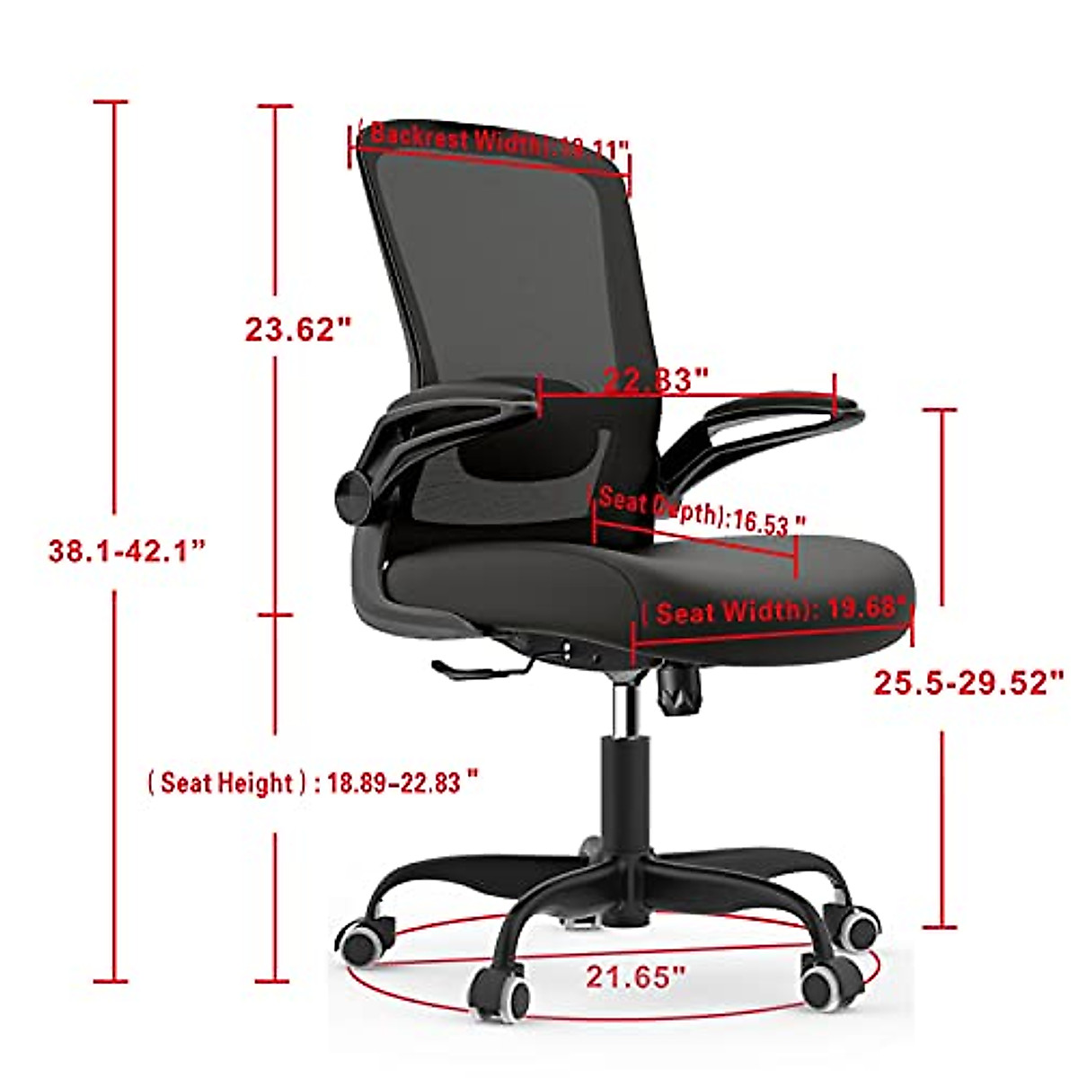 Office Chair, Ergonomic Desk Chair with Adjustable Lumbar Support, High ...