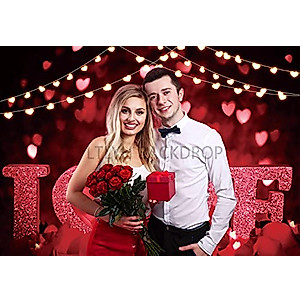 LTLYH 7x5ft Valentine's Day Backdrops Valentine's Love Heart Flowers DecorationsPhotography Background Valentine's Photo Background for Party Studio Props Backdrop 096