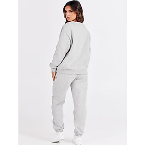 ANRABESS Women's Two Piece Outfits Lounge Set Long Sleeve Crewneck Sweatshirt Jogger Pants Tracksuit Sweatsuit 2024 Fall Sets Small