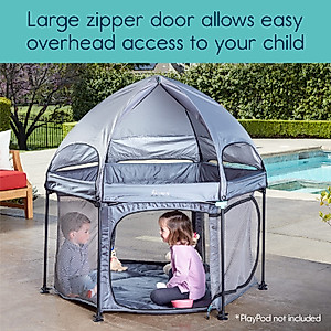 hiccapop PlayPod Portable Playpen Canopy [Dome Shade Only] | Reflective Dome with 3 Side Panels Provides Full Sun Protection at Any Time of The Day | Designed Exclusively for The hiccapop 53” Playpen