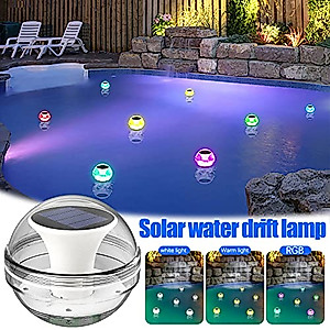 Solar Water Floating Light Outdoor Waterproof Night Light Home Garden Pool Floating Decorative Light No Need Battery or Charger, Energy-Saving and Environment-Friendly