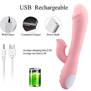 G Spot Rabbit Vibrator Sex Toys for Clitoris Stimulation Thrusting Dildo Vibrator with 7 Powerful Vibrations Stimulator for Women