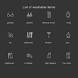 Ultrasonic Jewelry Cleaner, Professional Portable Household Ultrasound Machine Portable Ultrasound Cleaner for Cleaning Rings Glasses Coins Necklaces Makeup Brushes