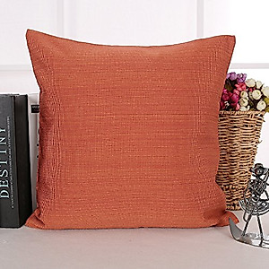 Deconovo Wooden Pattern Pillow Cover Cushion Cover for Car 18x18 inch,Orange