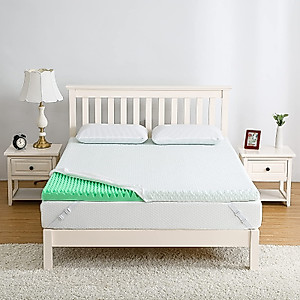 Twin Size Mattress Topper Memory Foam 2-Inch Thinkness, Aibudy Soft Mattress Egg Crate Bed Topper with Removable Bamboo Cover for Back Pain