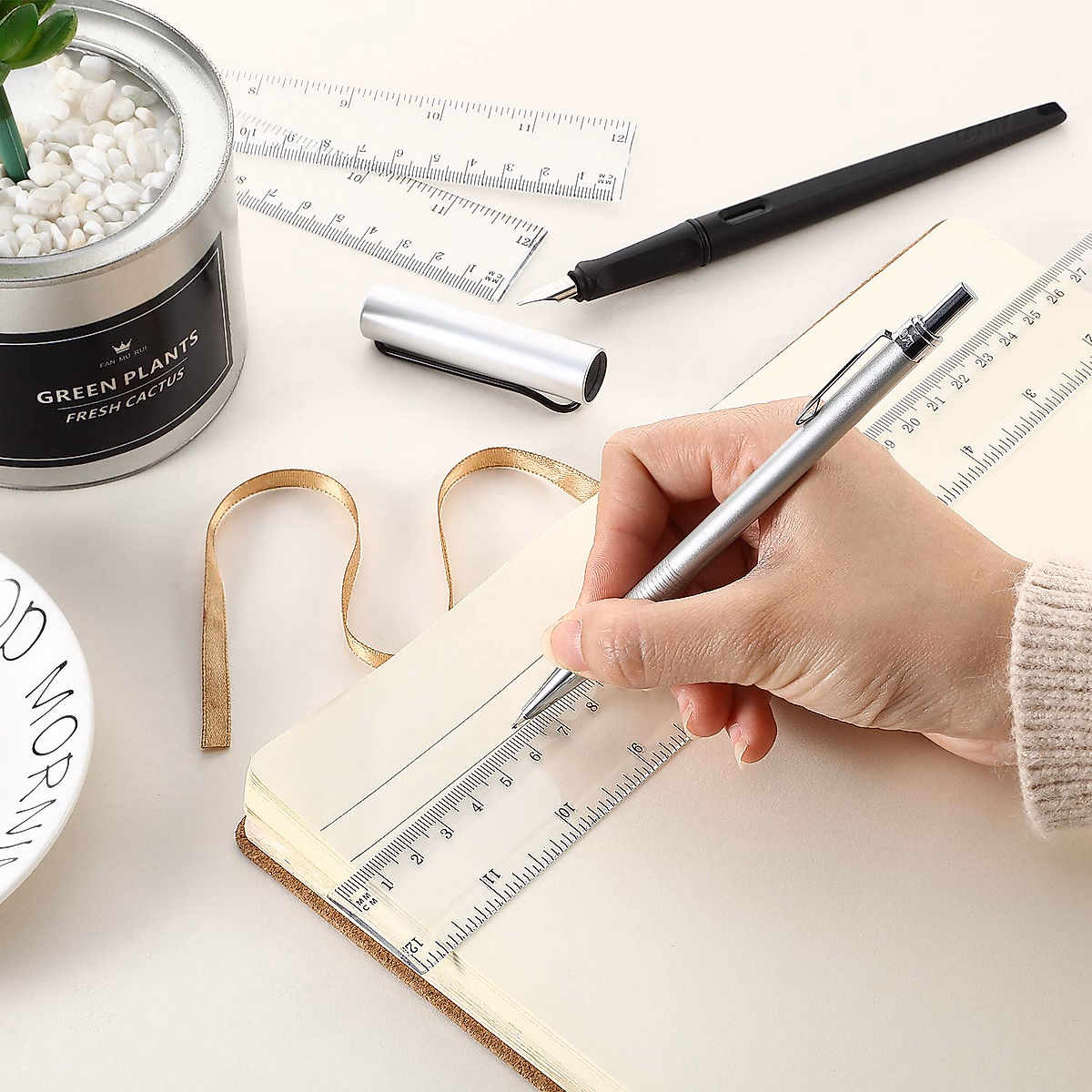 Eboot 50 Pack 12 Inch Rulers Bulk Clear Plastic Ruler Measuring Tool for Kids Student School Office