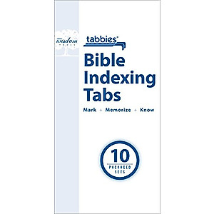 Tabbies Mini Gold-Edged Bible Indexing Tabs, Old & New Testament, 80 Tabs Including 64 Books & 16 Re
