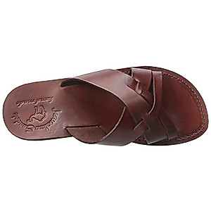 Jerusalem Sandals Jesse - Leather Woven Strap Sandal - Brown