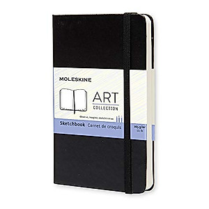Moleskine Art Sketchbook, Hard Cover, Pocket (3.5" x 5.5") Plain/Blank, Black, 80 Pages
