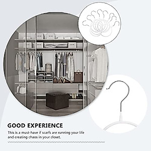 Cabilock 24pcs Circle Shawls Organizing Steel and for Organizer Hanger Wardrobe Belt Bathroom Save Neckties, Saver Pashminas Scarves, Clothes White Non Rack Scarf Clo Accessories