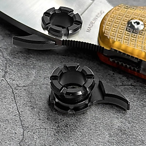 LYPOBALA Knife Thumb Studs for Spyderco Paramilitary 2 (PM2), Spyderco Delica 4, Spyderco Manix 1, Spyderco Tenacious/Endrua, Thumb Studs for Spyderco Knife with 13mm Round Hole Thumb Stud (Black)