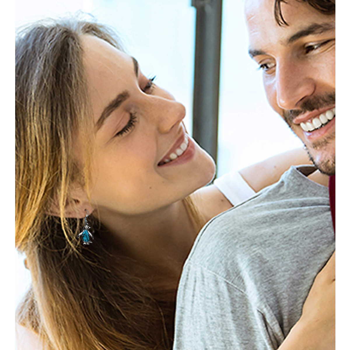 Puzzled Penguin Earrings-ocean Life-1.35 Inch-unique Gift and Souvenir-item#6814