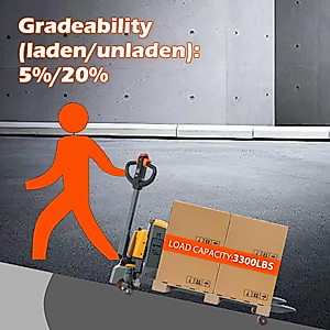 Tory Carrier Full Electric Power Pallet Jack Truck 3300lb Cap. 48" x 27" Fork Size, Lithium Battery Motorized Trucks Lift for Material Handling