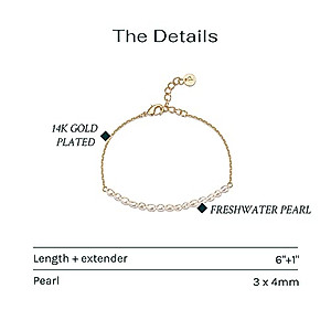 21C-B02 Freshwater Pearl Bracelet (Yellow Gold Plated)