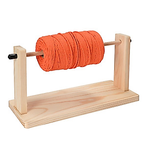 Sparkle Race Wooden Crochet Yarn Holder, Single Revolving Yarn Storage for Crochet Yarn Ball Knitting & Crochet Supplies, Horizontal Wood Yarn Ball Holder Ribbon Holder Organizer Rack