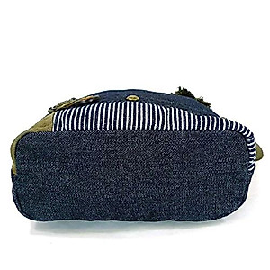 Chala Patch Cross-Body Women Handbag, Blue Denim Canvas Messenger Bag - New Butterfly - Denim