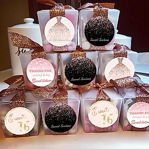 80 Sweet Sixteen Thank You Stickers, 2 Inch Sweet 16 Stickers Labels, Sweet 16th Birthday Party Favor Decorations